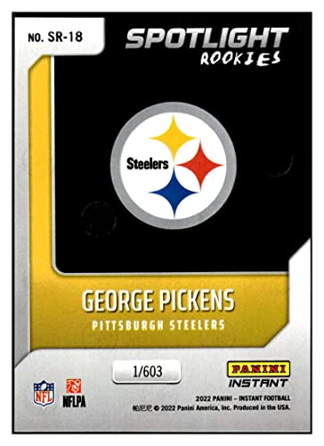 GEORGE PICKENS RC 2022 Panini Instant Spotlight ROOKIE /603#BW18 Steelers NM+-MT+ NFL Football