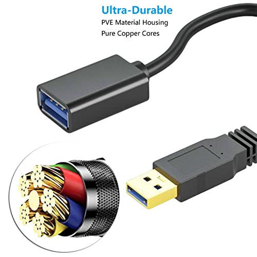 Diarypiece USB 3.0 Switch Extension Cable, USB Male to Female Cord with On/Off Switch, Support Data Transfer Power Supply Cable, for LED Strips USB Fan