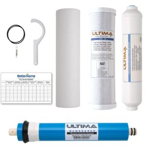 better home water treatment 4-stage ultima water-filter system with 50 gpd reverse-osmosis membrane and fpt connect post filter