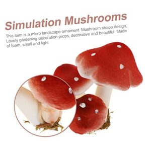 Homoyoyo 12 pcs Simulated Mushroom Fairy Gardens Bonsai Mushroom Decor Mini Mushroom Figurines Miniature Garden Ornaments Dollhouse Garden Decor DIY Terrarium Ornaments Appendix Cake Foam