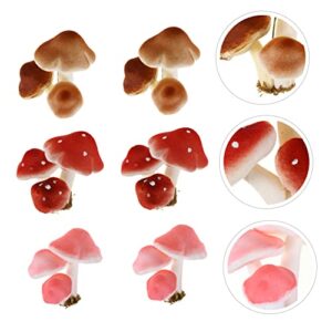 Homoyoyo 12 pcs Simulated Mushroom Fairy Gardens Bonsai Mushroom Decor Mini Mushroom Figurines Miniature Garden Ornaments Dollhouse Garden Decor DIY Terrarium Ornaments Appendix Cake Foam