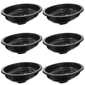 doitool bonsai training pots, 6pcs 15“ bonsai plants growing pot large deep flower pot, plastic oval planter pot with drainage hole for nursery, garden, balcony