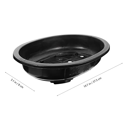 DOITOOL Bonsai Training Pots, 6Pcs 15“ Bonsai Plants Growing Pot Large Deep Flower Pot, Plastic Oval Planter Pot with Drainage Hole for Nursery, Garden, Balcony