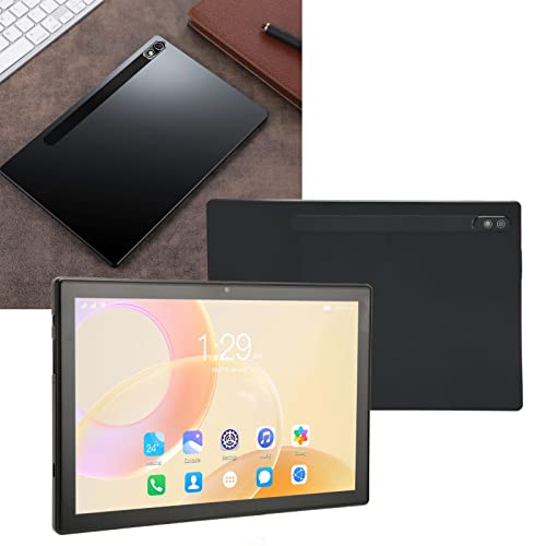 Student Tablet, 2 Card Slots 10 Inch IPS Black Office Tablet for Work (US Plug)