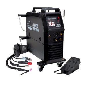 eastwood elite 200 amp multi-process ac/dc mp200i welder | tig welder high frequency start and foot pedal | welding machine with mig stick welder | 120v or 240v dual voltage | tig welder ac/dc | black