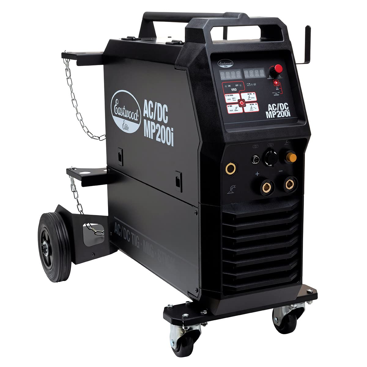 Eastwood Elite 200 Amp Multi-Process AC/DC MP200i Welder | TIG Welder High Frequency Start and Foot Pedal | Welding Machine with MIG Stick Welder | 120V OR 240V Dual Voltage | Tig Welder AC/DC | Black