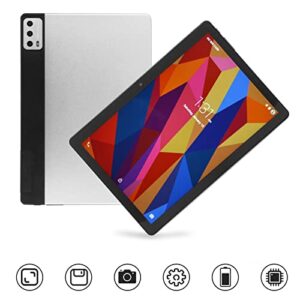 Shanrya Portable Tablet, Call Support 5G WiFi Dual Band 10 Inch Tablet 4G RAM 128G ROM for Home for Travel (White)