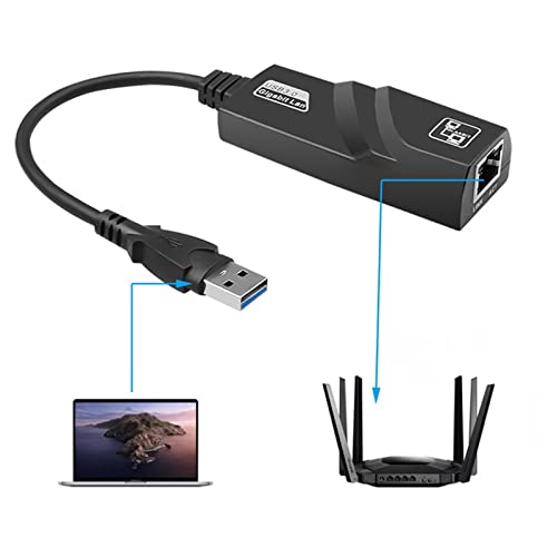 Diarypiece Ethernet Network Card 10/100/1000Mbps Converter, USB 3.0 Adapter To RJ45 Lan Adapter, for Laptop Computer Game Switch