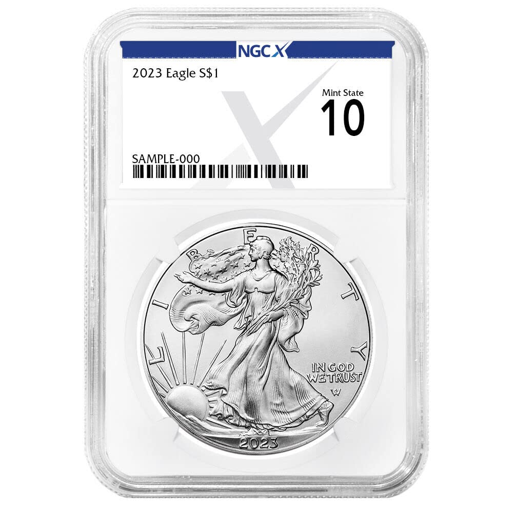 2023 No Mint Mark 2023 $1 American Silver Eagle NGCX MS10 X Label $1 NGC Good