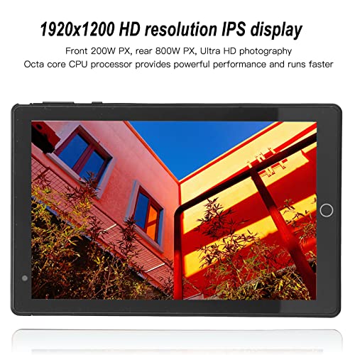 Tablet 8 Inches,8 Inch Tablet 4GB RAM 64GB ROM Expandable Up to 128GB Dual Camera 1920x1200 IPS HD Tablet for Android 10.0 100‑240V Black