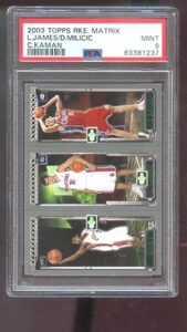 2003-04 topps rookie matrix #111 lebron james kaman milicic psa 9 graded card - basketball slabbed rookie cards