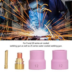 TIG Welding Accessory, Standard Design 4Pcs Welder Ceramic Nozzle Copper Wide Application Easy Installation Durable for 25 Water Cooled Weld Gun