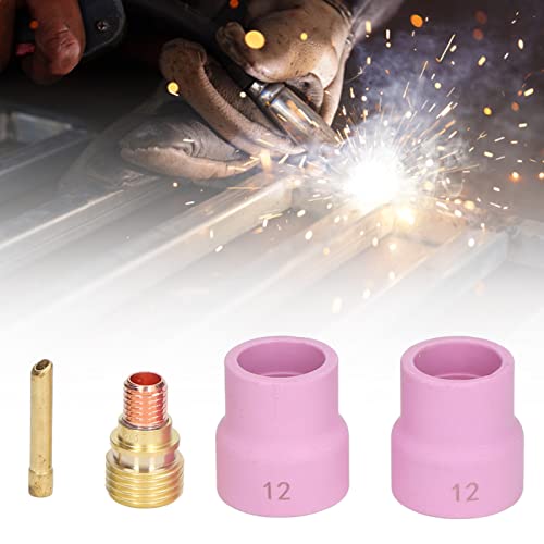 TIG Welding Accessory, Standard Design 4Pcs Welder Ceramic Nozzle Copper Wide Application Easy Installation Durable for 25 Water Cooled Weld Gun