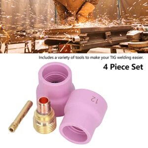 TIG Welding Accessory, Standard Design 4Pcs Welder Ceramic Nozzle Copper Wide Application Easy Installation Durable for 25 Water Cooled Weld Gun