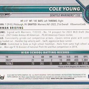 2022 Bowman Draft #BD-112 Cole Young NM-MT Mariners