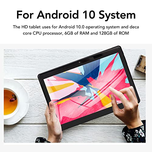 VINGVO Tablet PC, 10.1 Inch Tablet 100-240V 6GB 128GB 2.4G 5G WiFi MT6797 10 Cores Black for Android 10.0 for Photograph (US Plug)