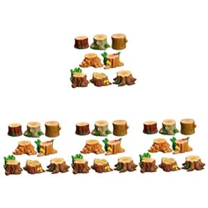 nuobesty 32 pcs micro landscape small tree stump fairy figurine stump model decor landscape adornments women bedroom decor and accessories sculptures home decor mini resin statue