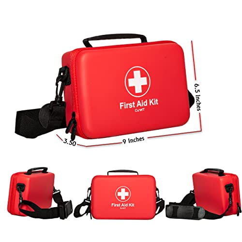 Premium First Aid Kit Travel, Waterproof with Shoulder Straps for Easy Carry - Ideal for Home, Car, and On-The-Go Emergencies