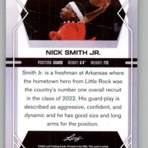 2022-23 Leaf Draft Gold #B-7 Nick Smith Jr. RC Rookie Basketball Trading Card