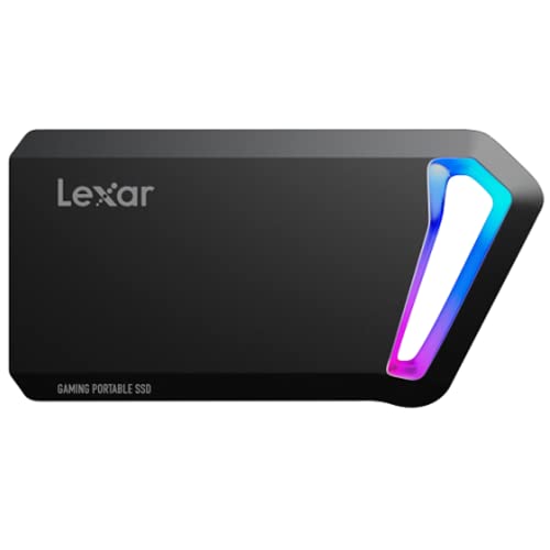 Lexar LSL660X001T-RNNNU SL660 Blaze Gaming Portable Solid State Drive, 1TB Bundle 128GB High-Performance 800x UHS-I SDHC Memory Card (Blue Series)