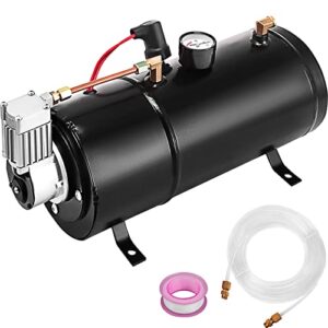 vevor air horn compressor tank pump, 0.8 gallon tank air compressor, 120psi 12v portable air compressor pump for truck pickup on board