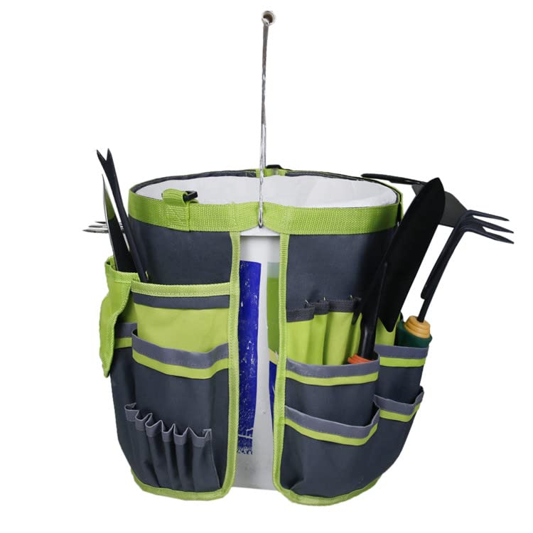 YAGIS-S Bucket Tool Organizer, 5 Gallon Bucket Tool Organizer, Garden Tools Bucket Bag, with 34 Pockets, Suitable for Male and Female Gardeners