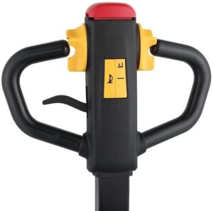 apollolift handle of classic electric power lithium battery pallet jack truck 3300lb cap. 48" x27"fork size