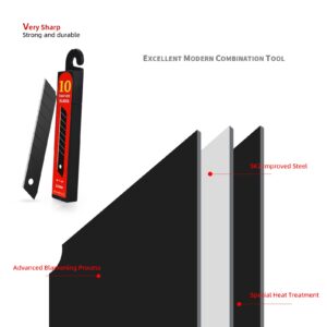 EHDIS 3pcs 18mm Retractable Utility Knife, Heavy Duty Aluminum Alloy Snap-off Auto-Lock Box Cutter with 10pcs 60 Degree Sharp Blades for Cartons, Cardboard and Boxes, Perfect for Office and Home Use