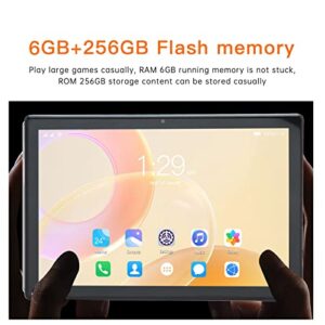 soobu 10 Inch Tablet, Dual Camera 4G Network Office Tablet Blue 6GB RAM 256GB ROM IPS Screen for School (US Plug)