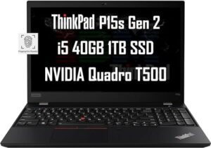 lenovo thinkpad p15s gen 2 mobile workstation & business laptop (15.6" fhd, intel core i5-1135g7, 40gb ram, 1tb ssd, nvidia quadro t500 graphics), fingerprint, wi-fi 6, webcam, win 11 pro, black