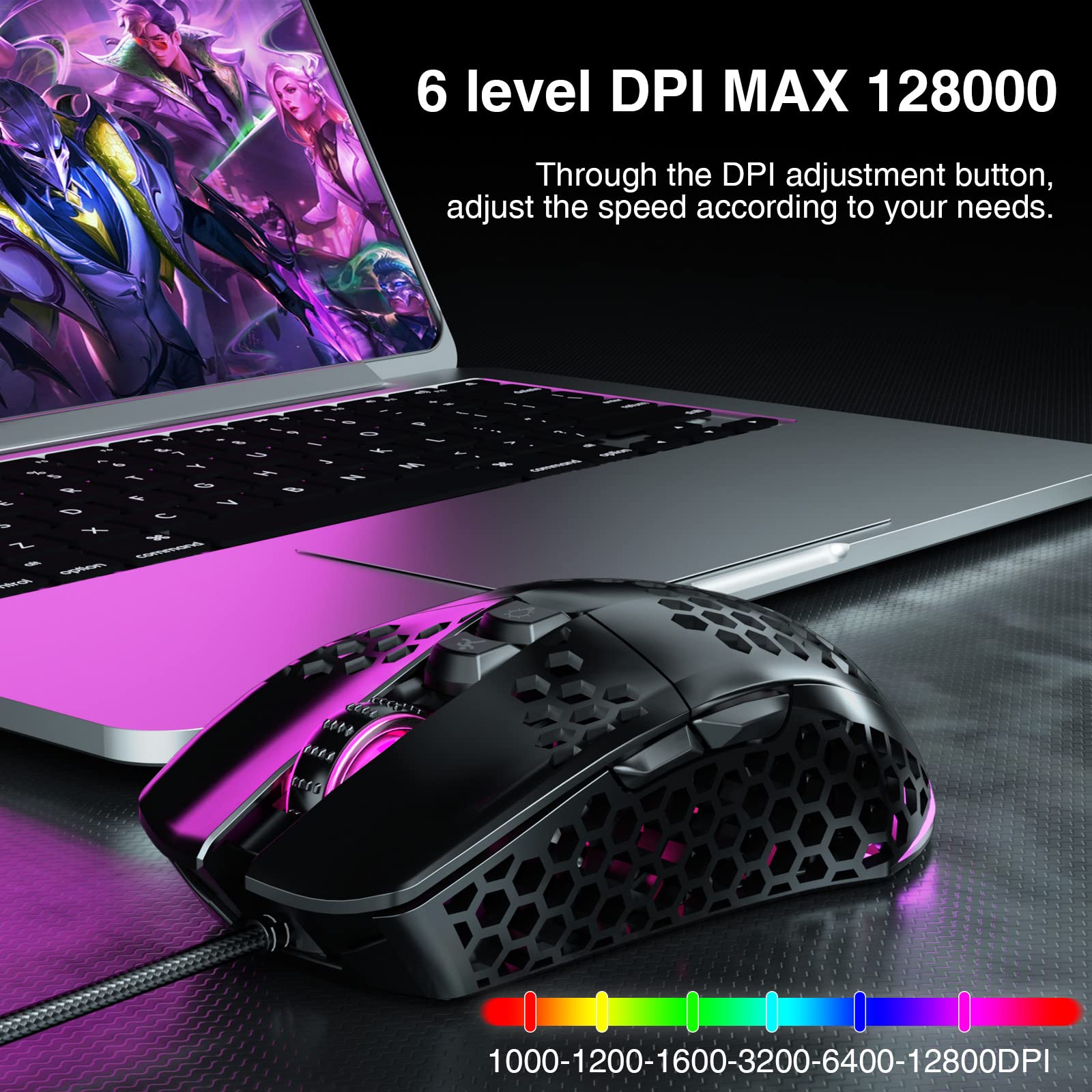 SOLAKAKA Low Profile Mechanical Keyboard Wireless Gaming Keyboard and RGB Wired Gaming Mouse