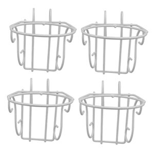 yarnow 4pcs flower pot hanger outdoor plants hanging baskets for plants outdoor plant stand outdoor planters rack l brackets for shelves wall flower pot wrought iron white bracket ring