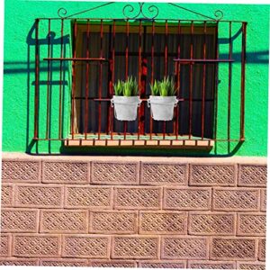 YARNOW 4pcs Flower Pot Hanger Outdoor Plants Hanging Baskets for Plants Outdoor Plant Stand Outdoor Planters Rack L Brackets for Shelves Wall Flower Pot Wrought Iron White Bracket Ring