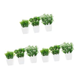 homsfou 9 pcs simulated potted plant mini plant sculpture plant bonsai wall fake flowers artificial flower pot desktop bonsai office decore simulation green plants plastic model juicy