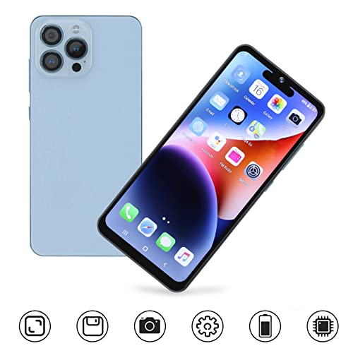 Zunate I14 Pro 3G Unlocked Smartphone, 6.53 Inch Large Screen, 4GB RAM 64GB ROM, Facial Unlocking Mobile Phone for Android 10.0, Dual 2 MP 8 MP Camera, Dual SIM Slot