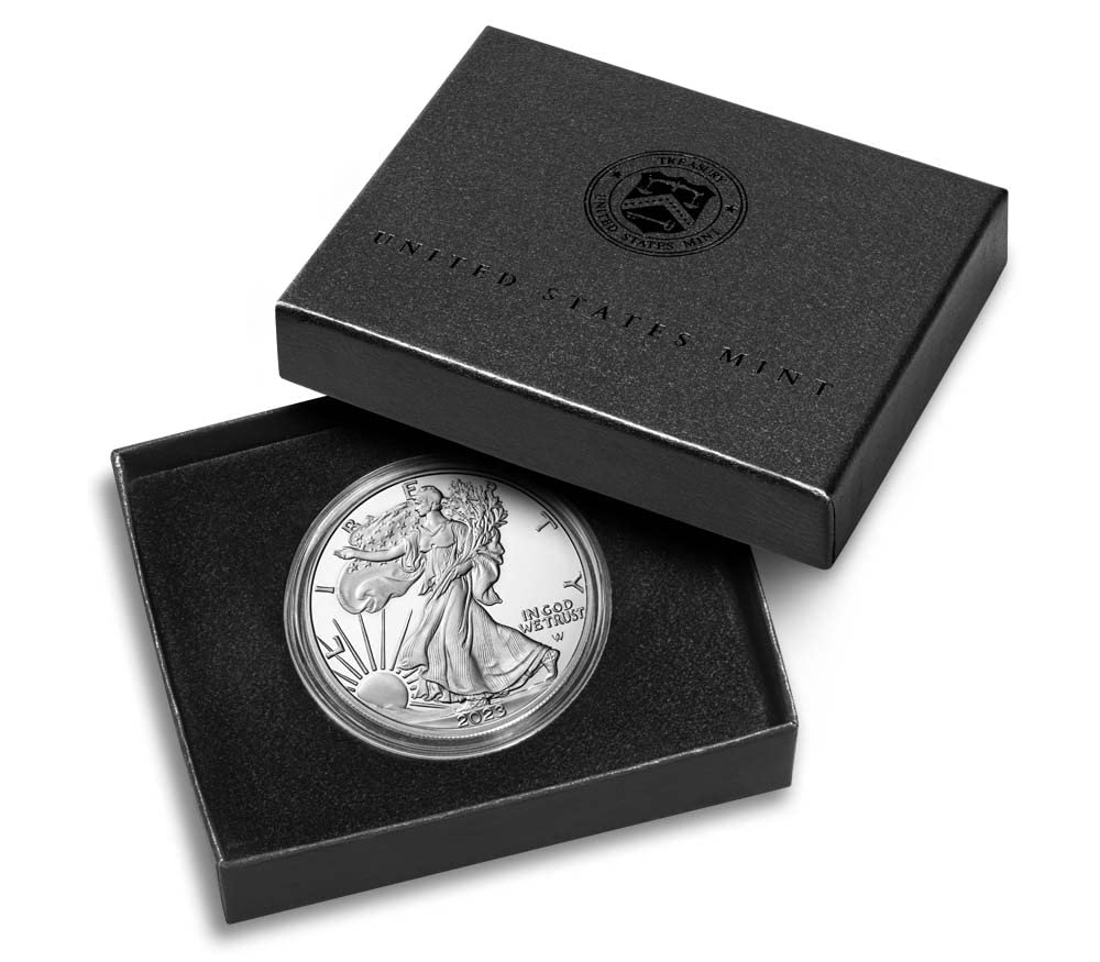 2023 W American Silver Eagle 1 Ounce Coin in OGP with CoA Dollar Proof US Mint