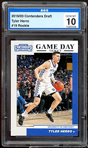 Tyler Herro Rookie Card 2019-20 Contenders Draft #19 AGS 10 GEM MT