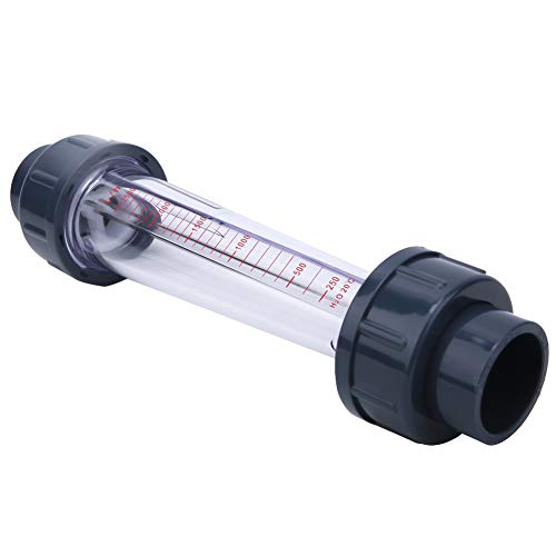 LZS-25（D）Liquid Flowing Meters 250-2500L/H Tube Type Water Rotameter Plastic Flat Mouth Flowmeter 32mm/1.26in Waterflow Controllers Hydraulic Valve Fittings