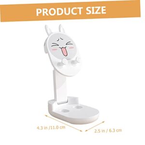 Mikikit Rabbit Ear Phone Holder Car Tablet Mount Tablet Mount for Car Desktop Tablet Stand Portable Phone Bracket Tablet Stand for Desk Car Cellphone Holder Telescopic Pp Telephone White