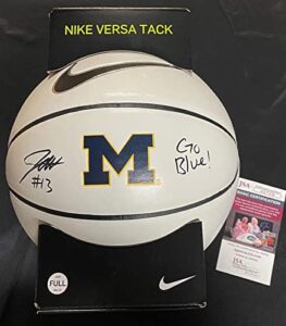 jett howard signed michigan wolverines nike basketball jsa coa - autographed college basketballs