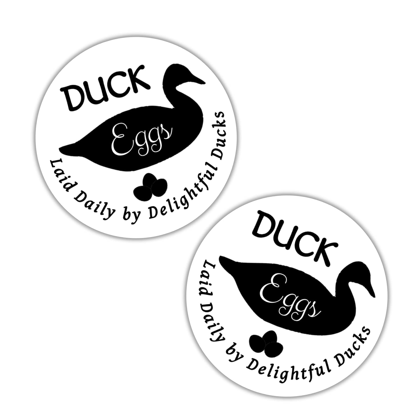 60 Duck Egg Carton Labels Stickers Tags "Duck eggs laid daily by delightful ducks" round