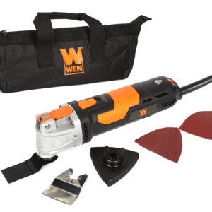 WEN Oscillating Multi-Tool Kit, 3.5A Variable Speed with Accessories and Carrying Case (MT3537)