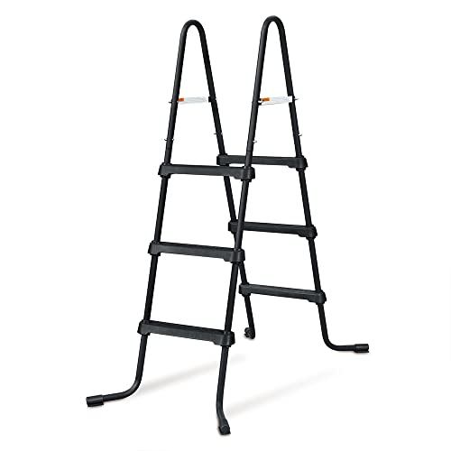 Funsicle SureStep 3 Step Lightweight Steel Outdoor Above Ground Swimming Pool Ladder with Non Slip Feet for Outdoor Use, Black