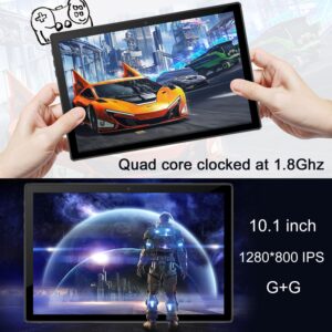 2023 Newest Tablet with Keyboard 10 Inch, Android Tablet Newest Octa-core Processor,6GB RAM + 64GB ROM Storage 2 in 1 Tablet with 2 Sim Slot+5G Dual WiFi network, Tablet 1920x1200 HD Display -Silver