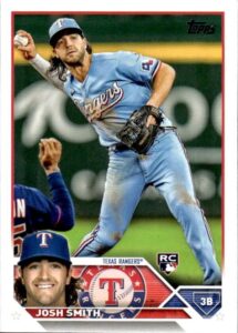 2023 topps #37 josh smith rc texas rangers baseball official trading card of the mlb