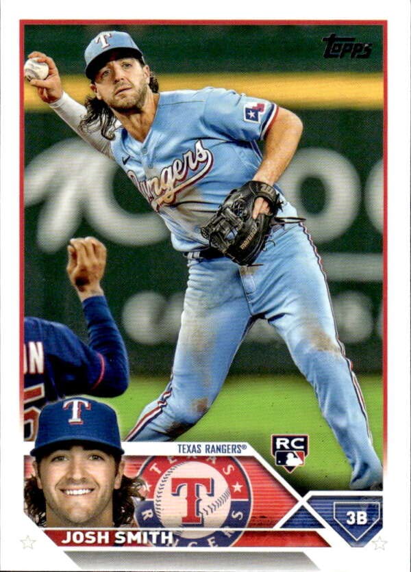 2023 TOPPS #37 JOSH SMITH RC TEXAS RANGERS BASEBALL OFFICIAL TRADING CARD OF THE MLB