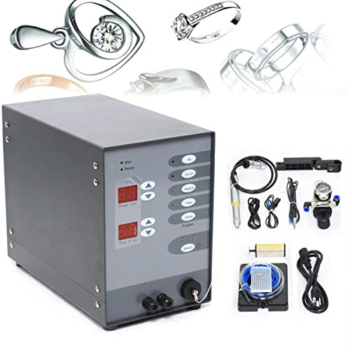 CNCEST 16.1 * 12 * 10.2inch Automatic CNC Spot Welder 110V/100W，Automatic Pulse Argon CNC Spot Welding Machine 600A Jewelry Welder Repair Tool，For Pure Gold Welding/Jewelry Repair Welding