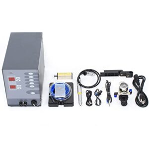 CNCEST 16.1 * 12 * 10.2inch Automatic CNC Spot Welder 110V/100W，Automatic Pulse Argon CNC Spot Welding Machine 600A Jewelry Welder Repair Tool，For Pure Gold Welding/Jewelry Repair Welding