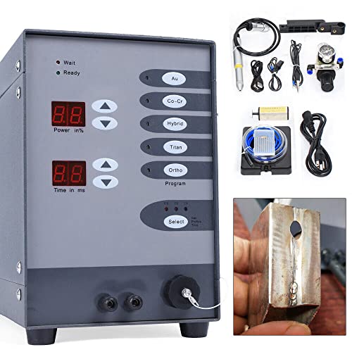 CNCEST 16.1 * 12 * 10.2inch Automatic CNC Spot Welder 110V/100W，Automatic Pulse Argon CNC Spot Welding Machine 600A Jewelry Welder Repair Tool，For Pure Gold Welding/Jewelry Repair Welding