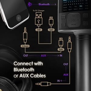 M100 - Bluetooth Karaoke Microphone - Carpool Karaoke Microphone - Bluetooth Microphone Wireless - Portable Handheld Karaoke Mic and Speaker with LED Screen - Wireless Microphones for Kids and Adults